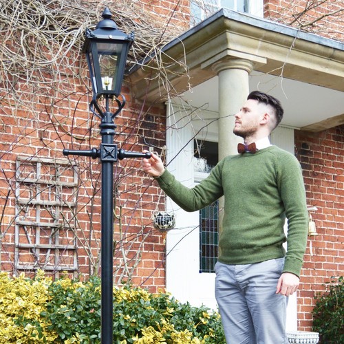 Deluxe Black Victorian Style Lamp Post Set Garden Lighting Set - 2.26M ...