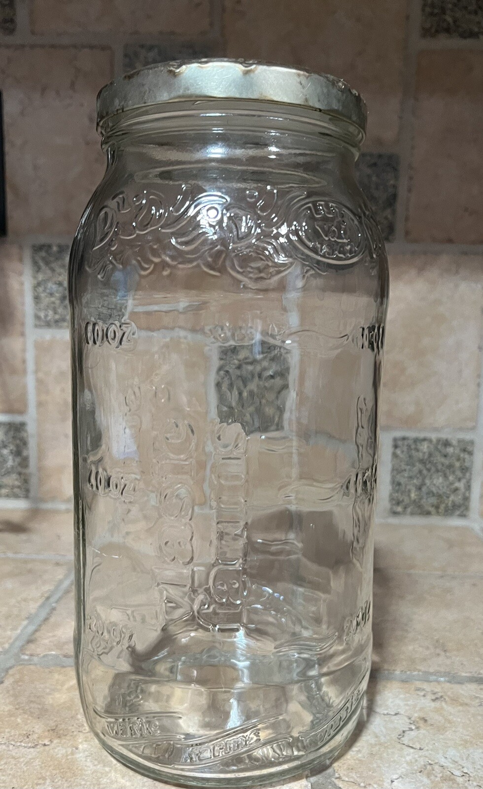 Large Vlasic Farms Embossed Glass Pickle Jar Large 80oz + Lid | eBay