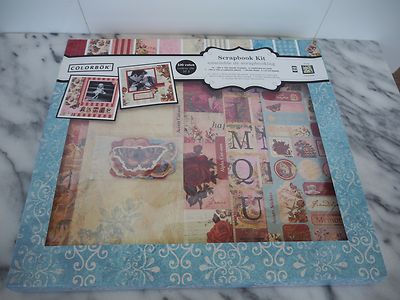 Colorbok Scrapbook Kit 12 x 12 Album 16 sheets 6 chipboard accents ...