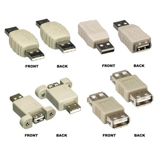 USB 2.0 Type A Male Female Panel Mount Gender Changer Coupler Port ...