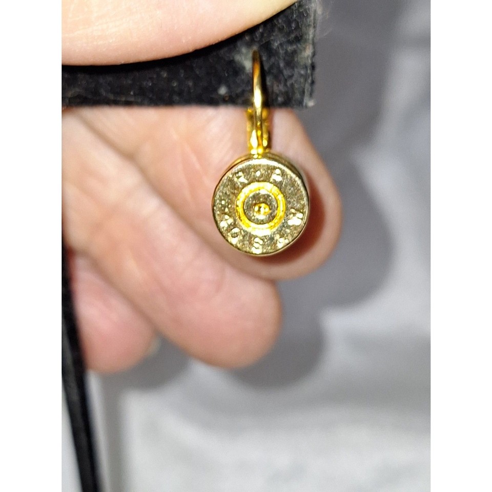 Women's Earrings Bullet Shell Gold Tone Shotgun Cartridge 40 Cal ...