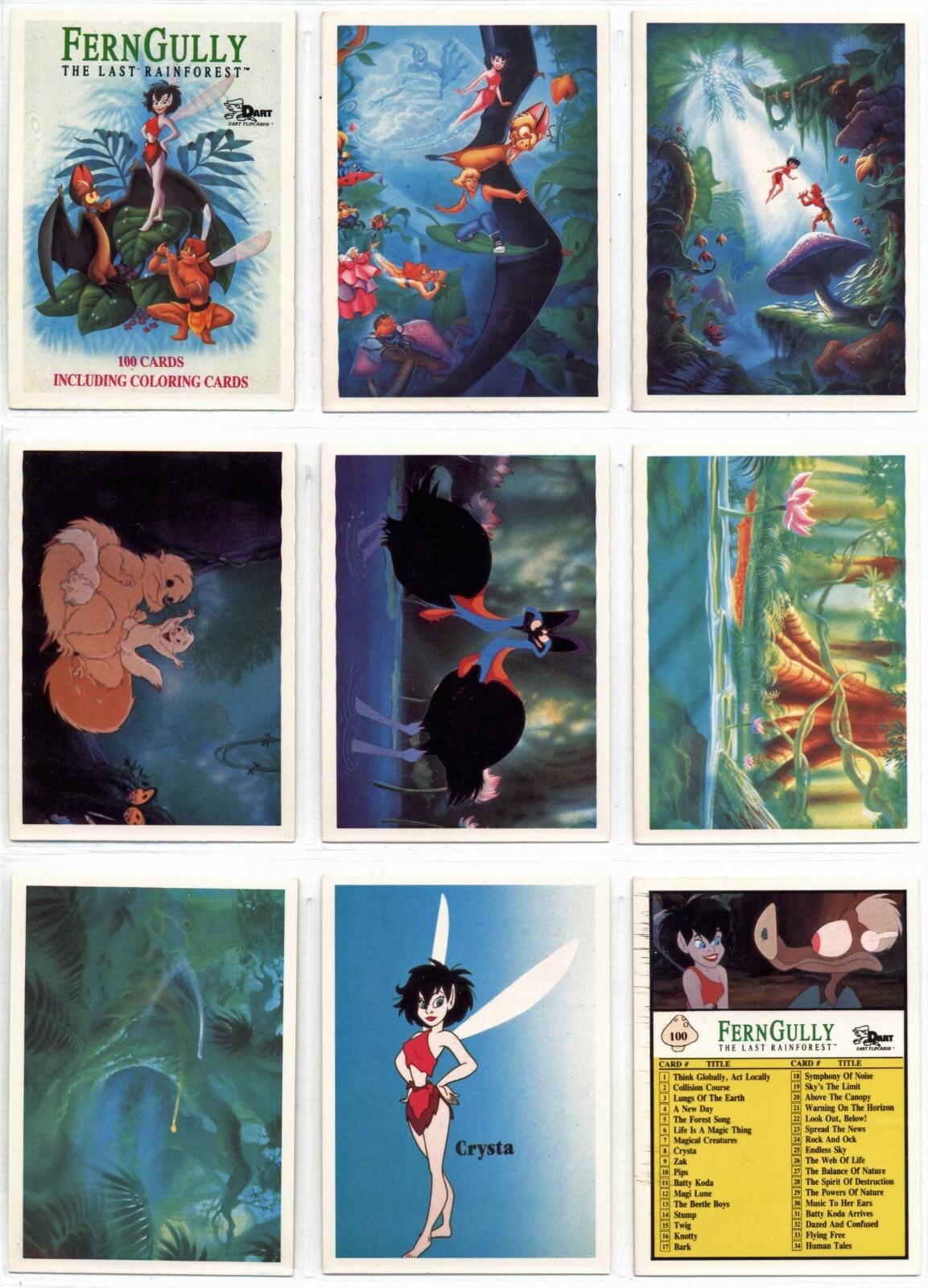 Ferngully The Last Rainforest - Complete 100 card set [FAI Films 1992 ...