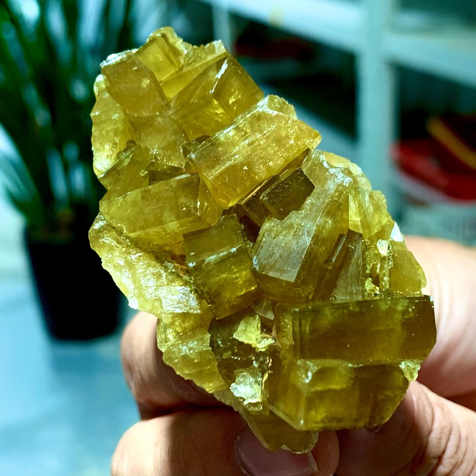 126G Shiny Golden Cuboid Barite Crystal Based on the Purple Spherical ...