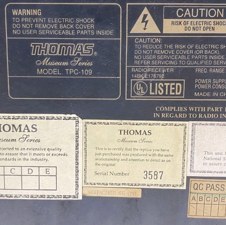 Thomas Museum Series Radio TPC-109 Sparton Bluebird Mirror AM/FM ...