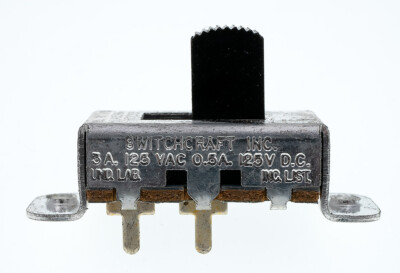 Switchcraft 2-Position Momentary SPST Board Mount Slide Switch, Black ...