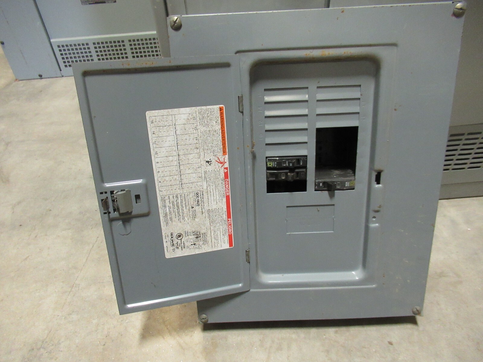 Square D QO112L125G, 125A Main Lug, 120/240V, 1PH 3W, 12 CKT Load ...