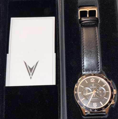 Men's Vincero Watch with steel strap The Apex Matte Black/Gold 42MM | eBay