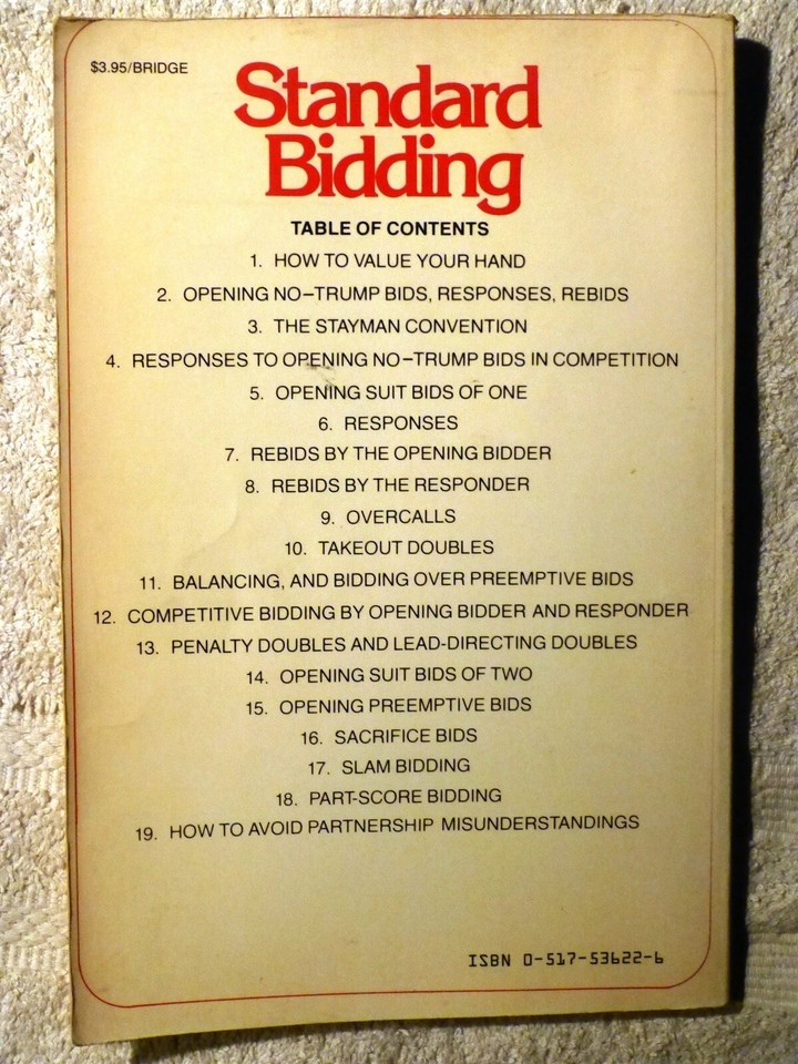 William Root BRIDGE CARD GAME Standard Bidding 1st Edition 1979 | eBay