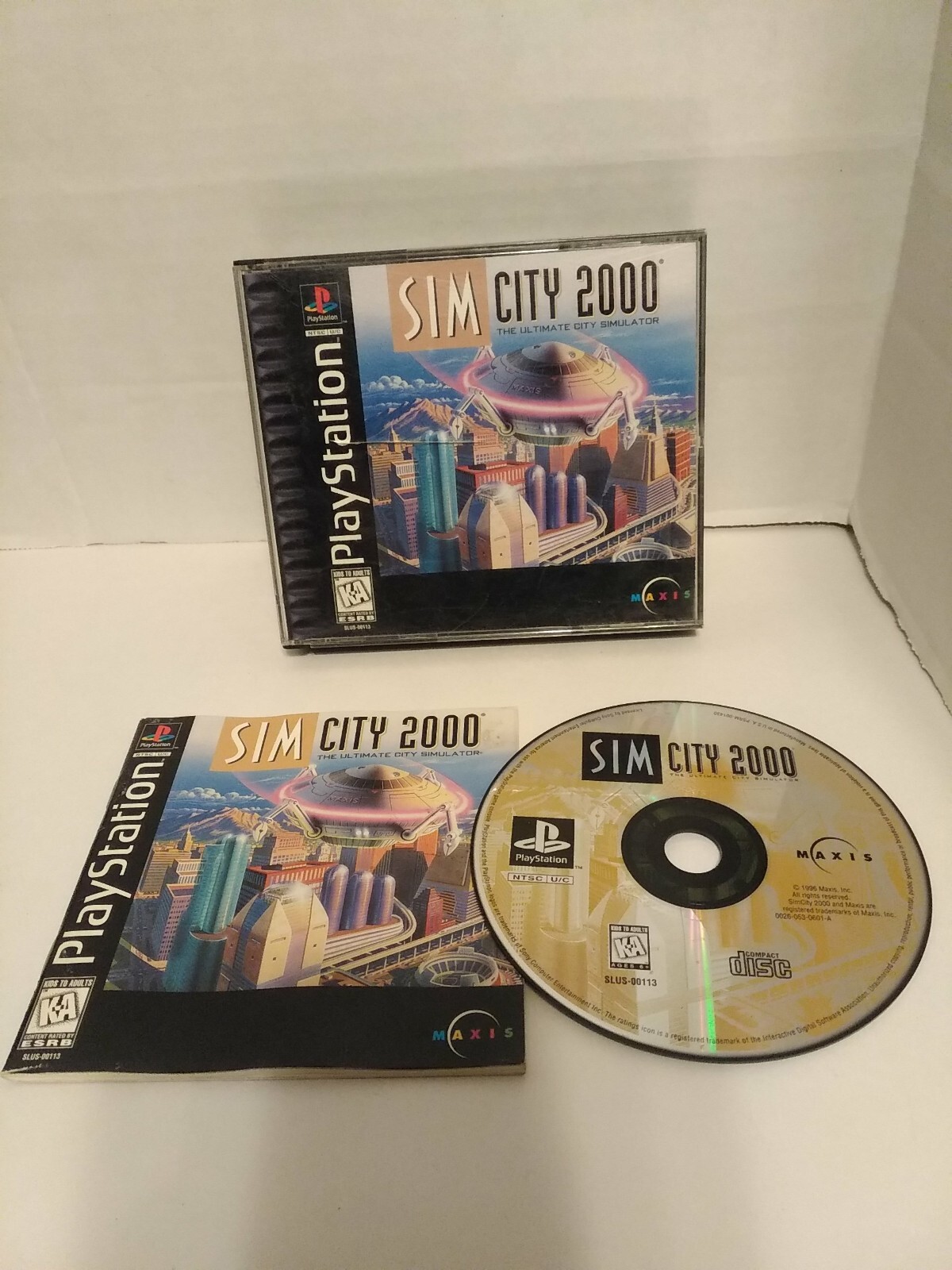 SimCity 2000 PS1 (Sony PlayStation 1, 1996) Black Label CIB Complete w ...