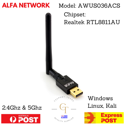 ALFA NETWORK AWUS036ACS 2.4 5.0 GHz WiFi USB Adapter Pentest Linux ...