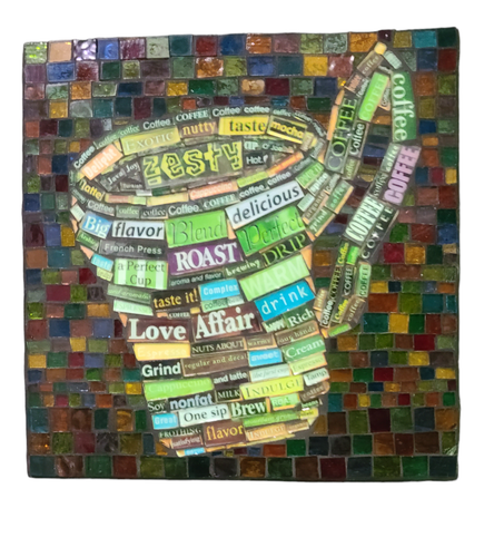 Mosaic Glass Art "Cup's Joe" Michelle Sider Mixed Media Artist Wall ...