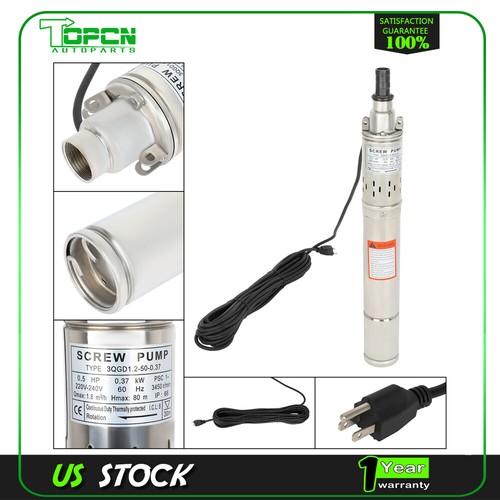 Screw Pump Submersible Deep Well Pump Stainless Steel 220v/60Hz 1/2hp ...