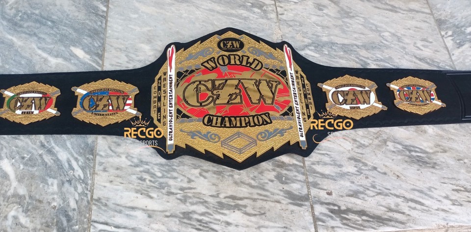 CZW World Heavyweight Wrestling Championship Belt Adult Size 2mm Brass ...