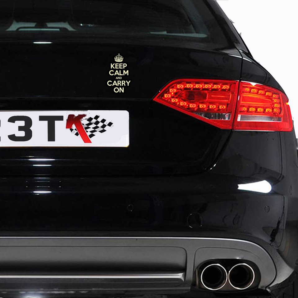 2 x Car Stickers keep calm and carry on Decal Bike Bumper Laptop Window ...