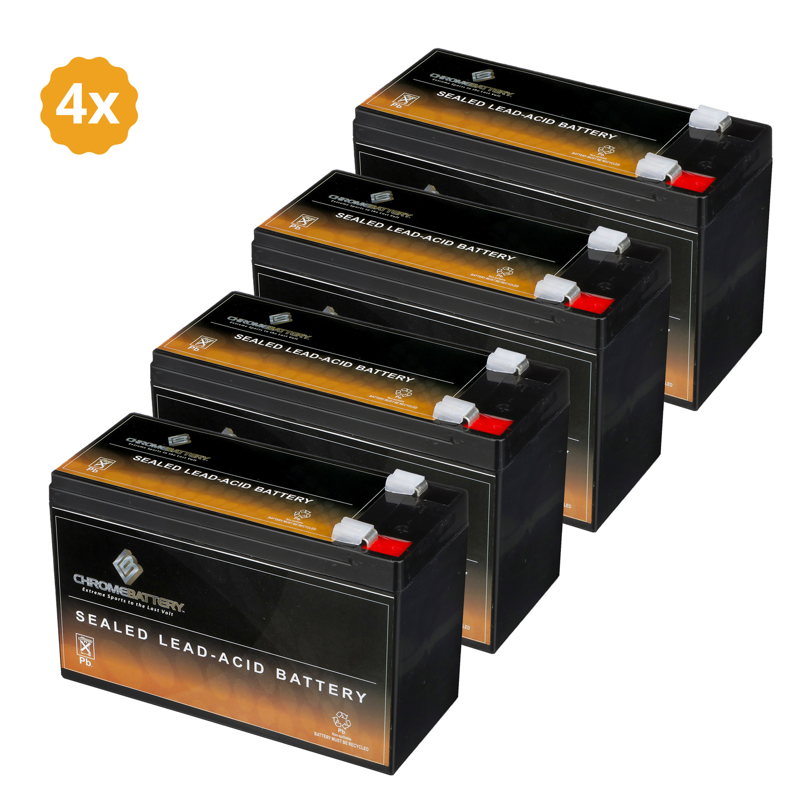 12V 9AH Sealed Lead Acid Battery Replaces PE12V9 PX12090 UB1290 - 4PK ...