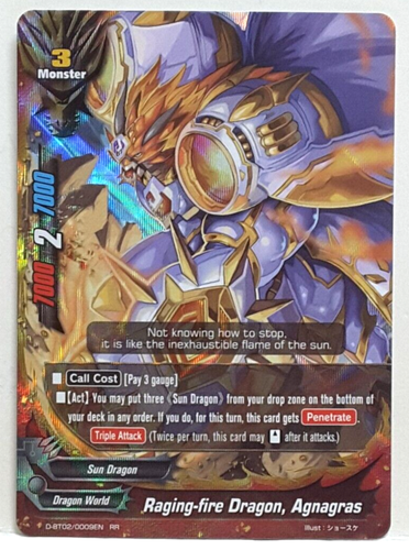 Bushiroad Future Card Buddyfight Raging-fire Dragon, Agnagras D-BT02 ...