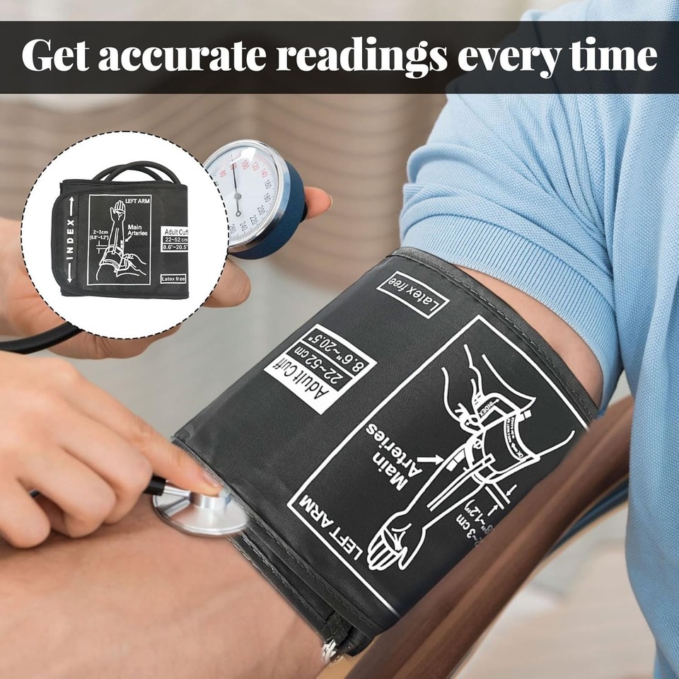 Extra Large Blood Pressure Cuff, 22-52CM Big Arm - Adjustable XL Large ...