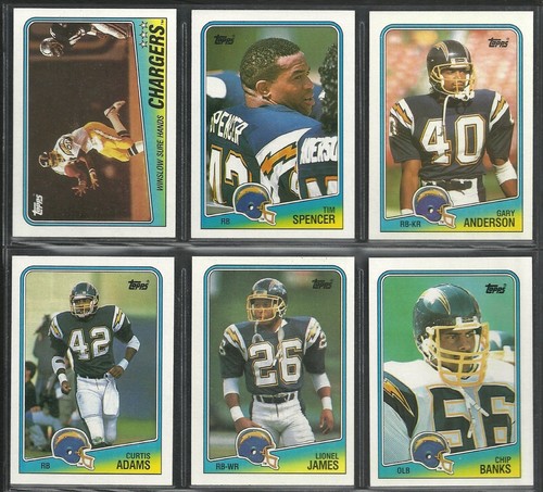 1988 TOPPS SAN DIEGO CHARGERS TEAM SET (13) PACK FRESH - WINSLOW, LEE ...