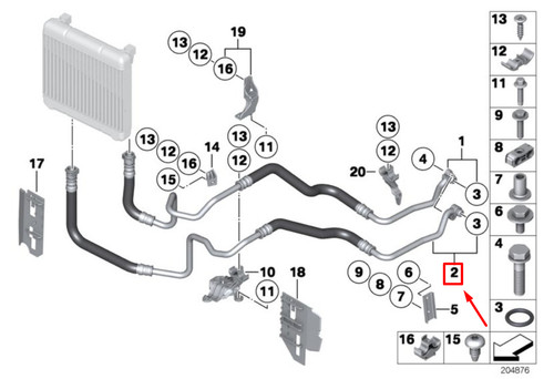 NEW BMW 7 F01, F02 ENGINE OIL COOLER HOSE 17227589510 7589510 10-18 ...