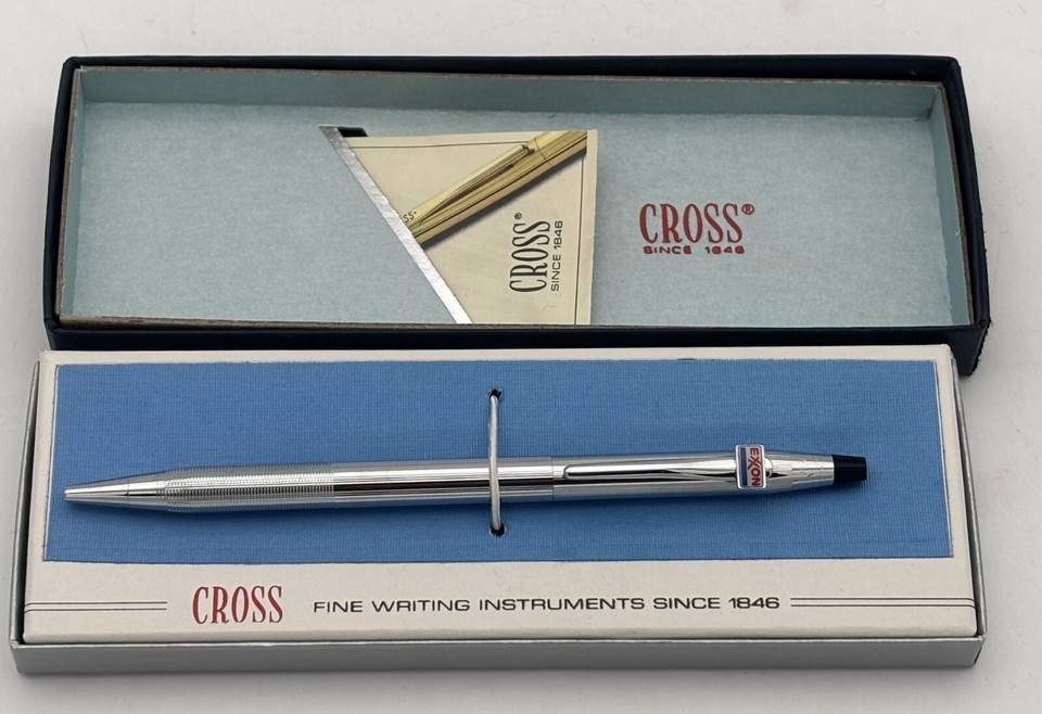 Vintage Cross Silver Tone Chrome Pen Made in USA With Exxon logo | eBay