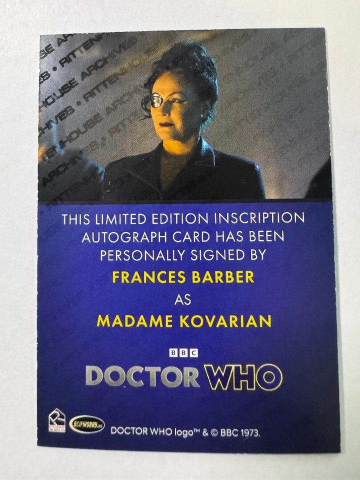 2024 Doctor Who Series 5 - 7 Frances Barber Inscription Autograph Card ...