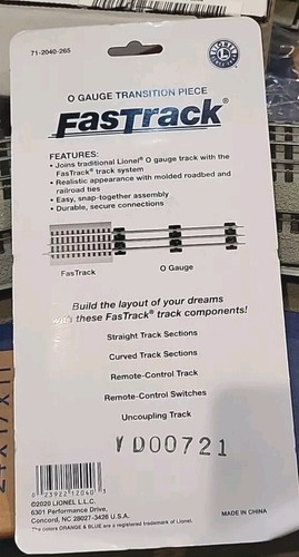 Lionel FasTrack Transition O Gauge Train Track (6-12040) for sale ...