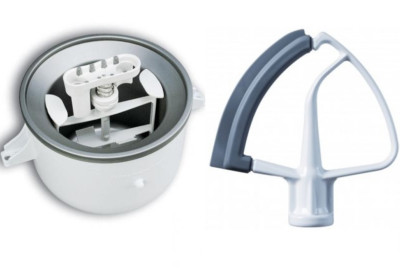 KitchenAid KSMDRTVICE3 2-Quart Ice Cream Maker & Flex Edge Beater ...
