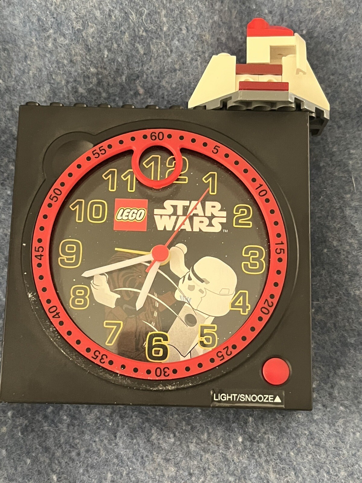 Star Wars LEGO Clock Quartz Alarm Clock Chewbacca Storm Trooper - Works ...