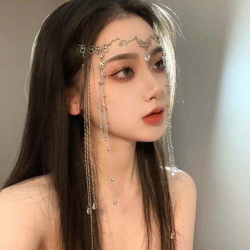 Women Fairy Head Chain Tasseled Hairpin Forehead Decor for Hanfu Hair ...