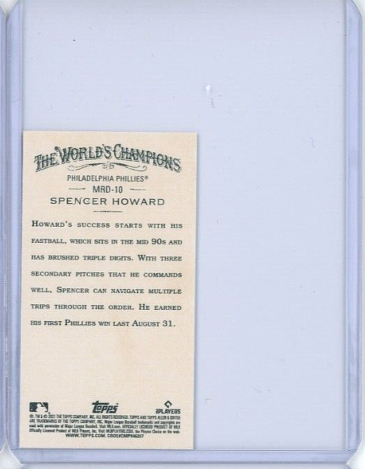 2021 Topps Allen & Ginter Mini Rookie Design #MRD-10 Spencer Howard RC ...
