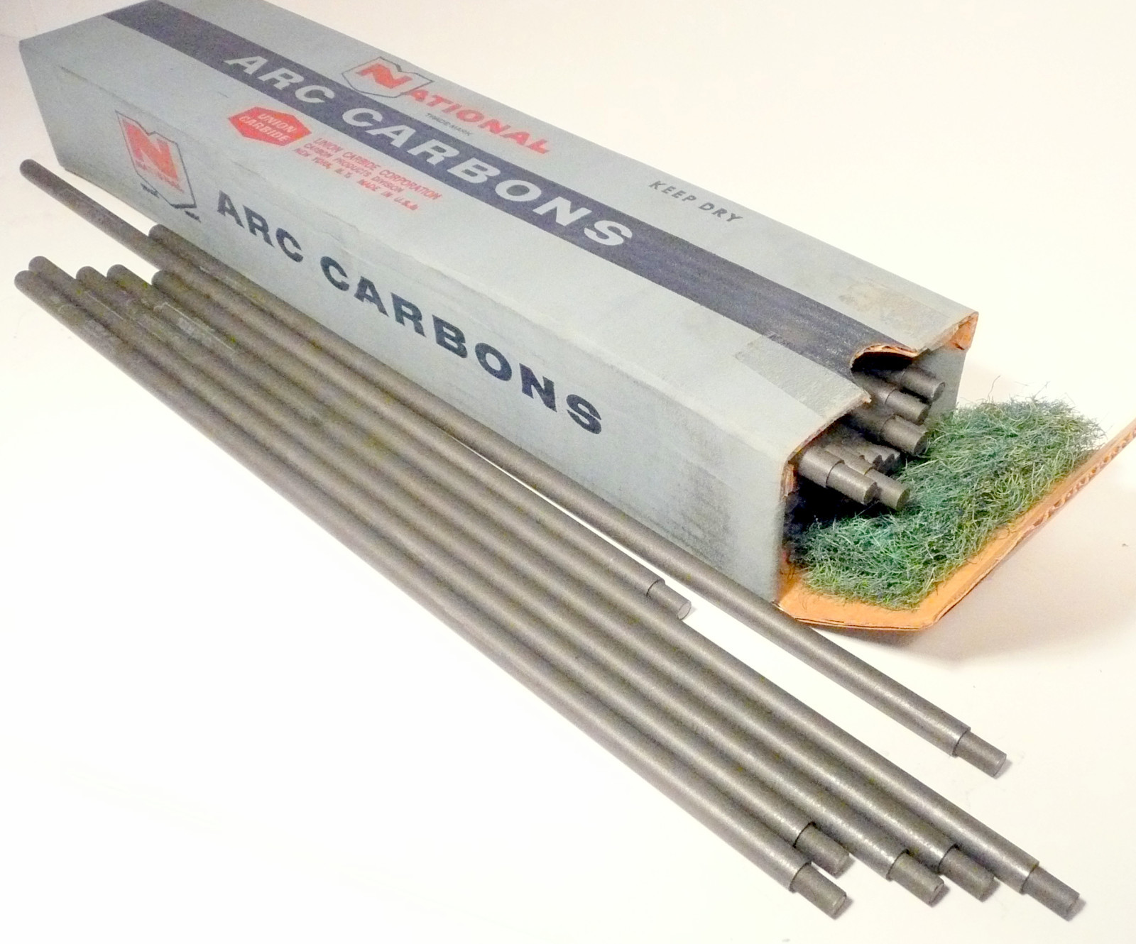 CARBON ARC RODS for THREATRICAL USE - 1 BOX of 10mm x 17+" NATIONAL ...