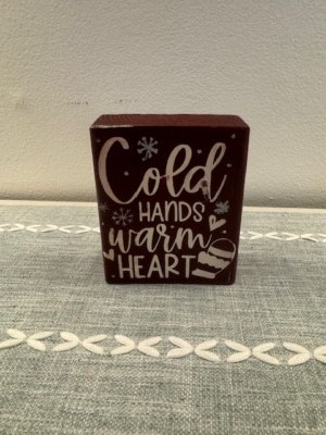 FARMHOUSE,HOME DECOR,HANDPAINTED,RUSTIC- COLD HANDS WARM HEART - WOOD ...