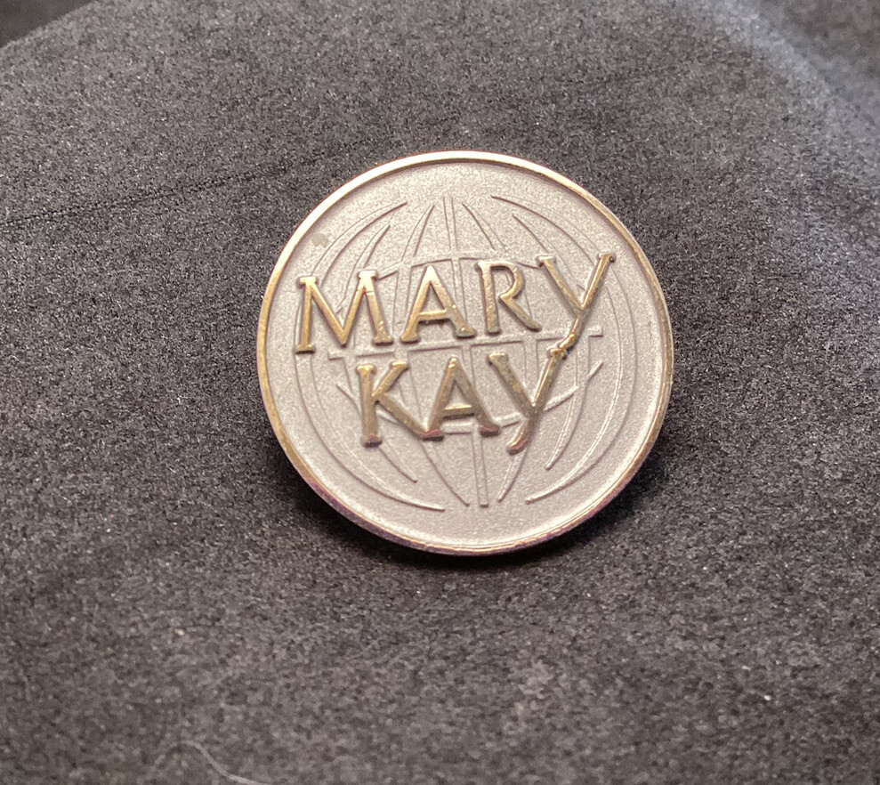 Vintage Mary Kay Gold & Silver Tone Logo Badge Lapel Scatter Pin | eBay