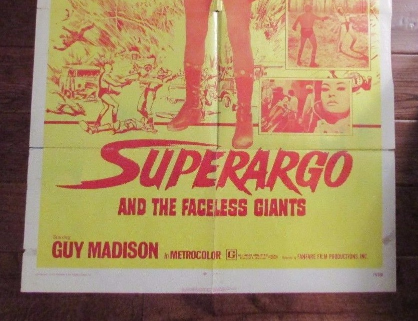 1971 SUPERARGO & Faceless Giants Original Movie Poster 1-SH 27x40 VG ...