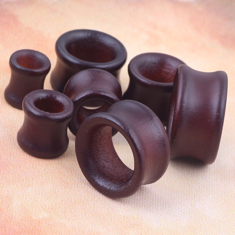 8-20mm Hollow Wood Double Flare Flesh Tunnel Ear Plug Expander ...