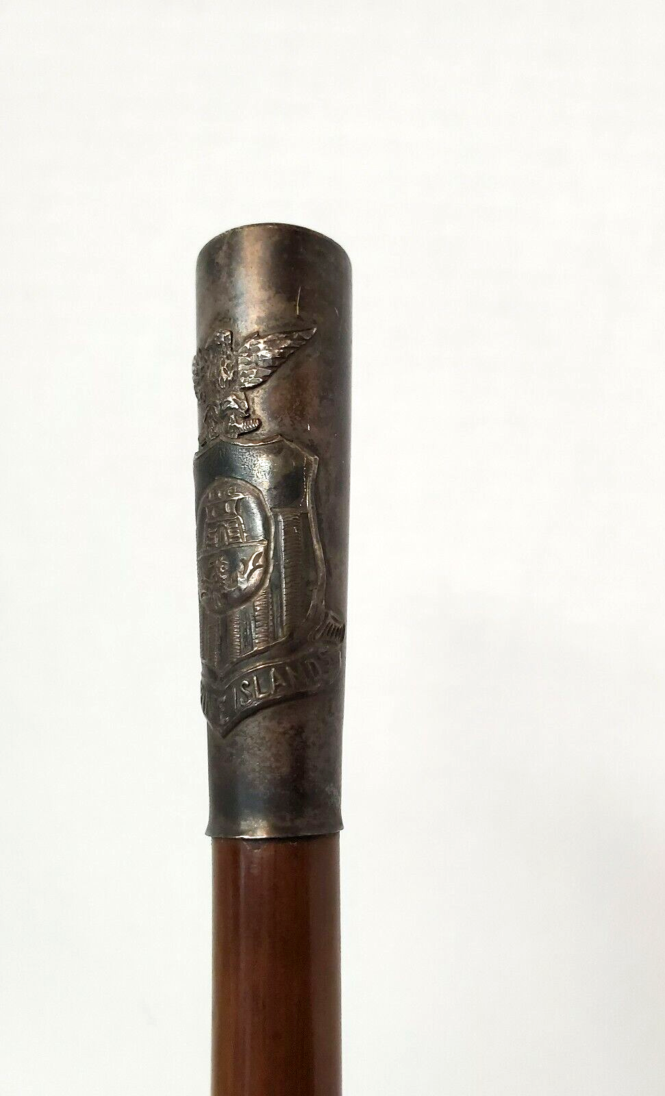 RARE COMMANDER BATON SWAGGER STICK STERLING TIP PHILIPPINES COLLECTIBLE ...