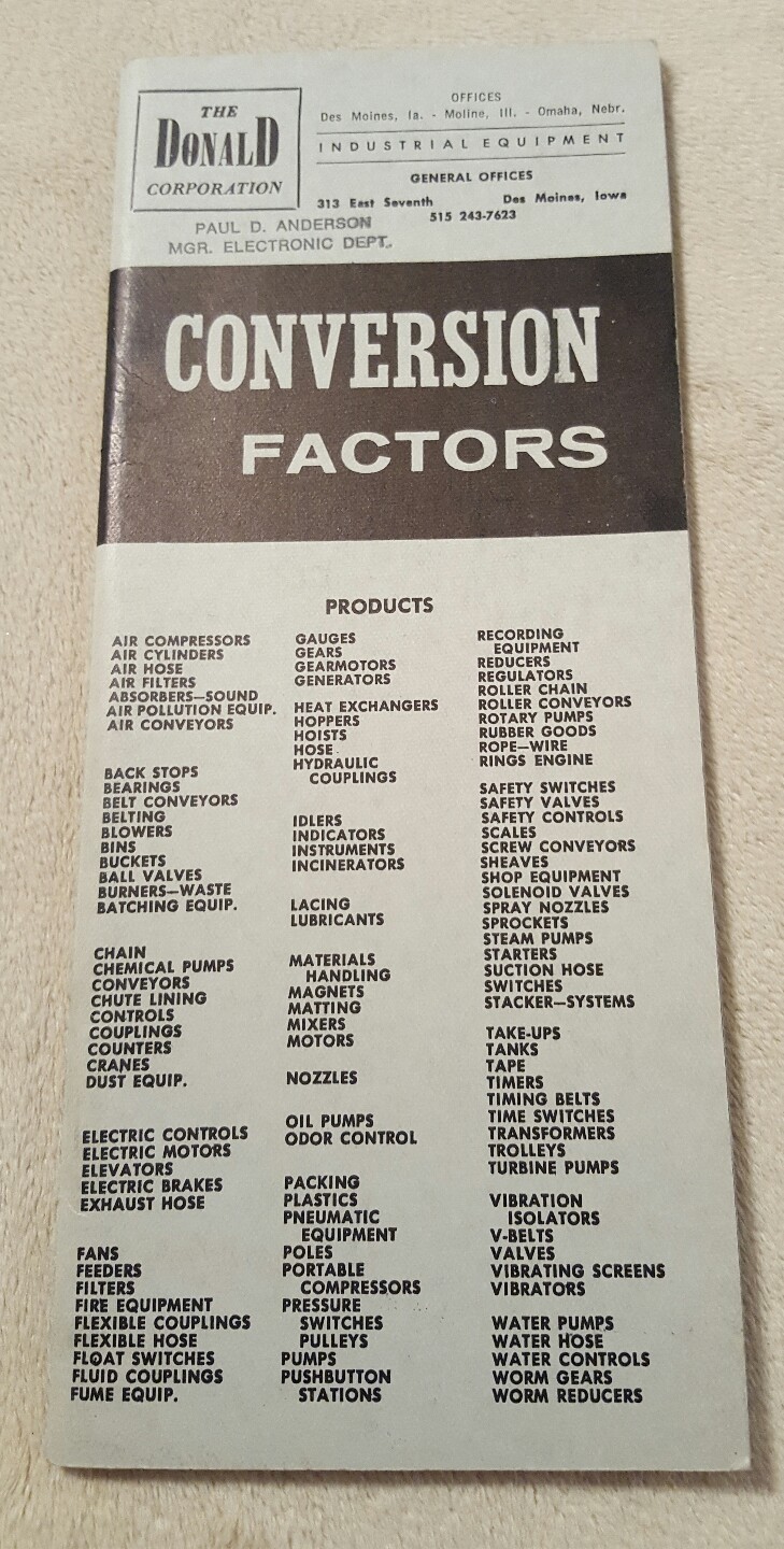 Conversion Factors Chart