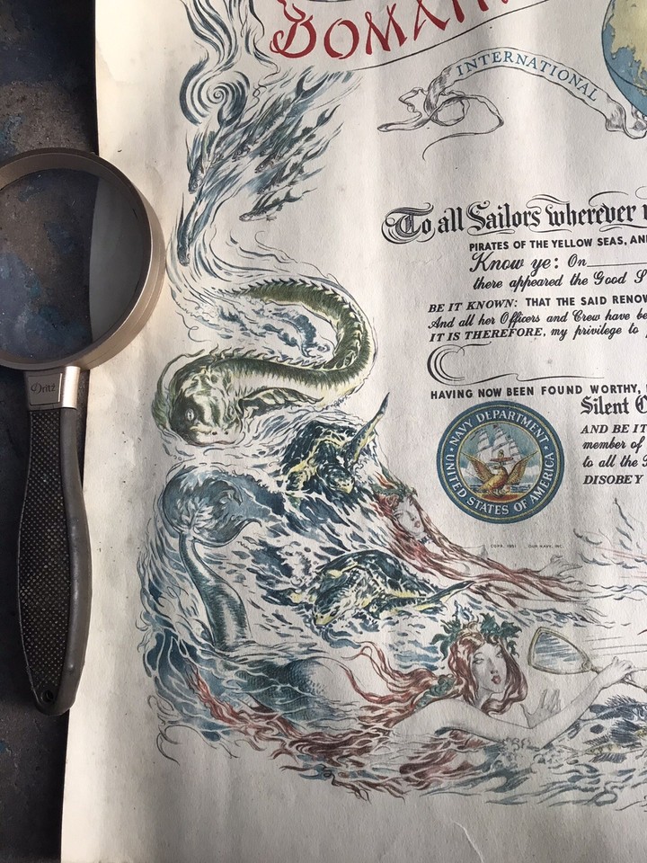 Vintage Navy Domain Of The Golden Dragon Unused Document 1951 Military ...