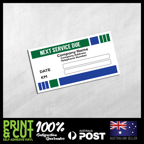 10x Custom Next Service Due Label Stickers 65x35mm Maintenance Vehicle ...