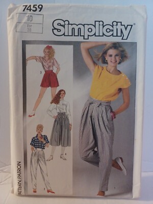 7459 Vintage Simplicity Sewing Pattern Misses Loose Fitting Pants ...