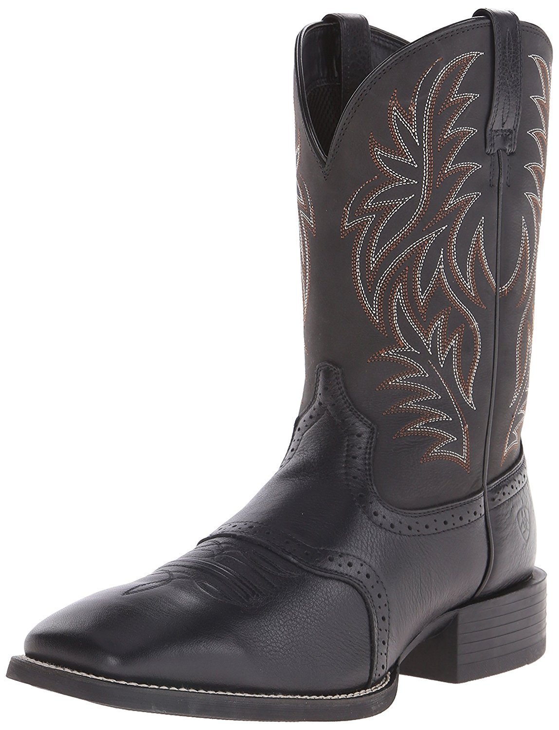 Ariat 10016292 Sport Western Wide SquareToe 11" Black Deertan Riding ...