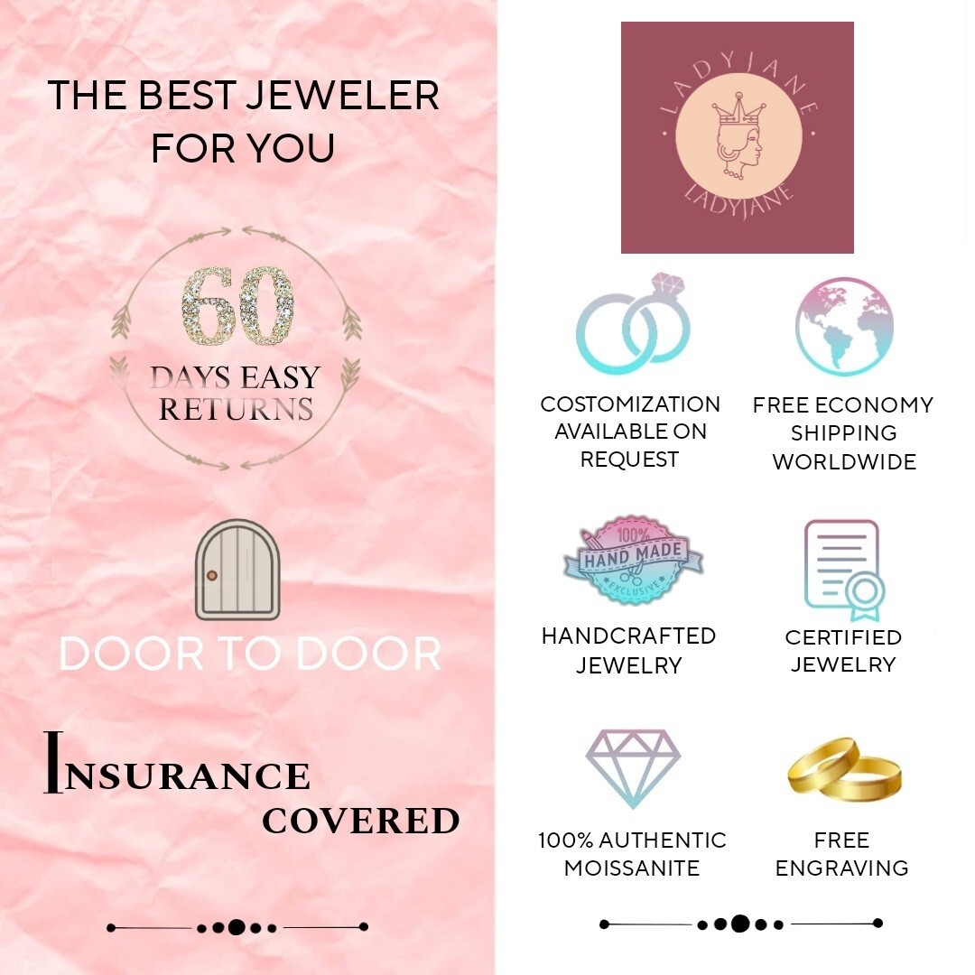 Bight White Pear & Round Cut Moissanites With 10K Rose Gold Women's ...