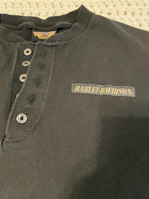 Harley Davidson XL Made In The USA Black 1/4 Length Metal Buttons Made ...