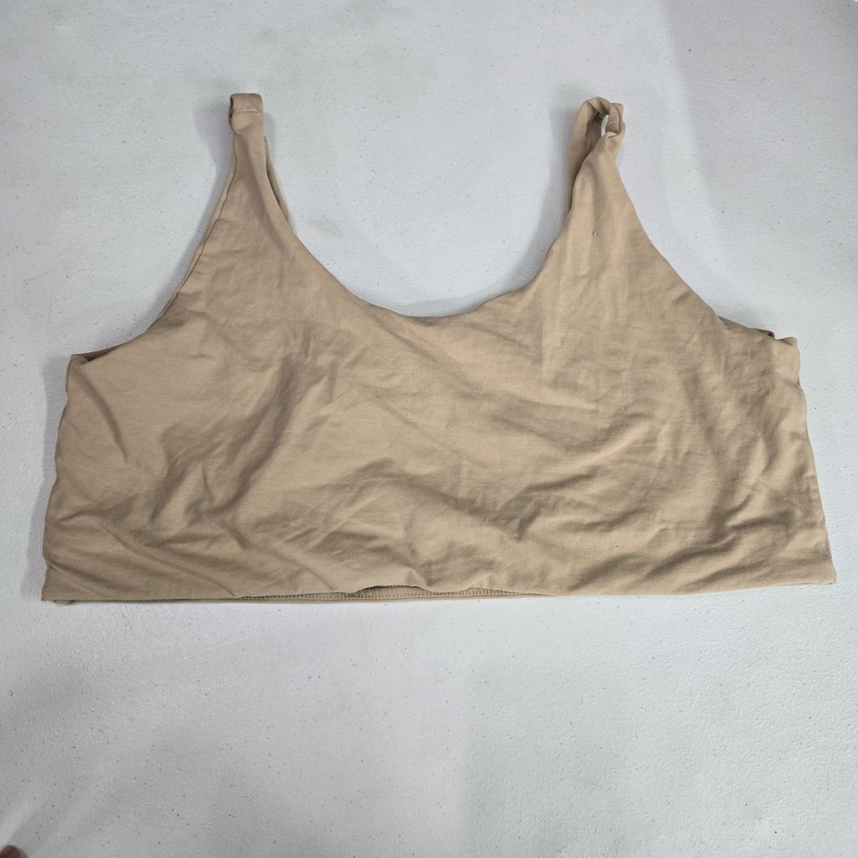 Pact Women Bra 2XL Beige Bralette Wireless Unlined Wide Strap Pullover ...