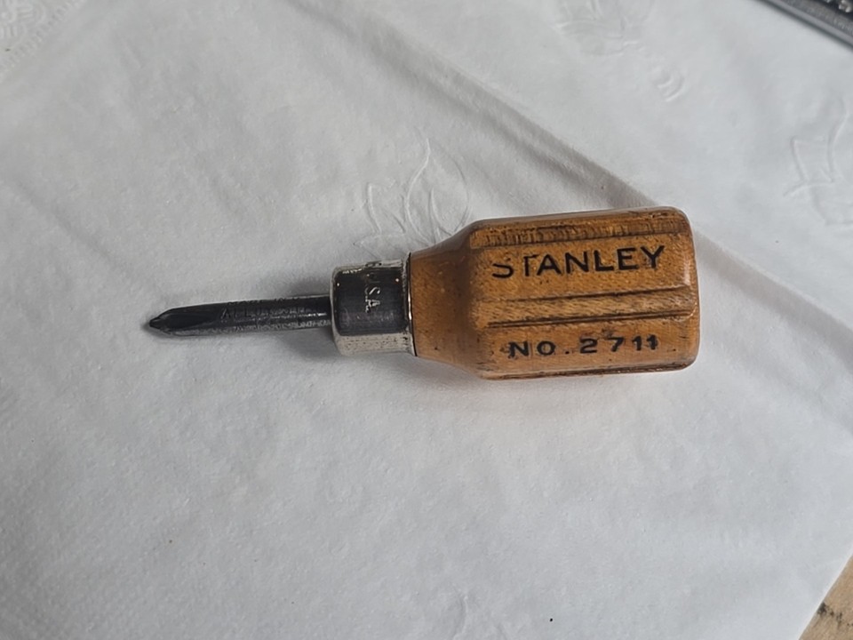 STANLEY No. 1 PHILLIPS STUBBY WOOD HANDLE SCREWDRIVER 2711 USA RARE! | eBay