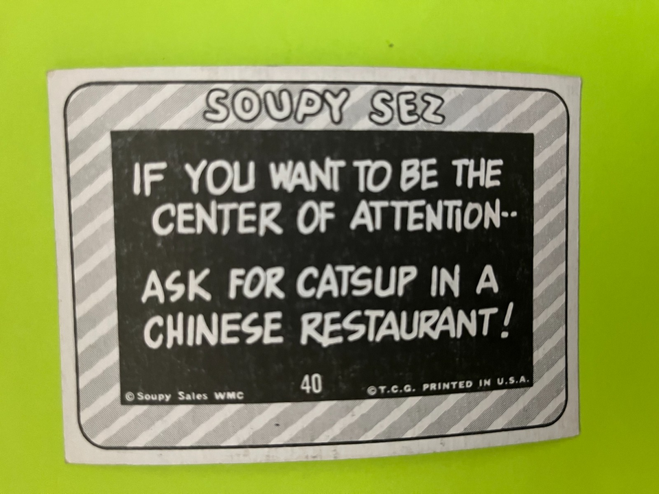 1967 Topps Soupy Sales Sez #40 Center of Attention Vg | eBay