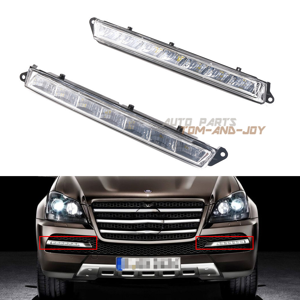 Pair RH+ LH LED Daytime Running Light Fog Lamp for Mercedes X164 X166 ...