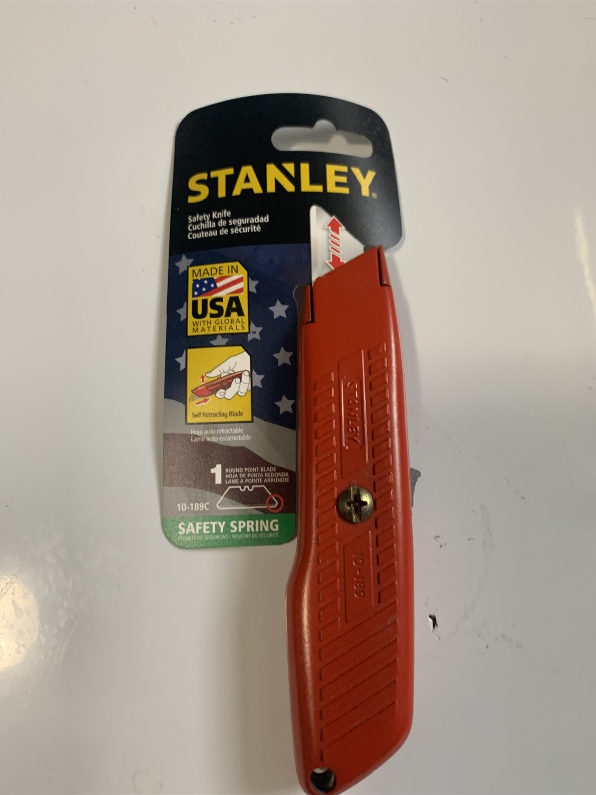 STANLEY 10-189C Self-Retracting Safety Blade Utility Knife Orange New ...
