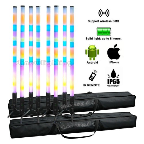 8pcs 360 Tubes Wireless Battery Pixel Led Tube Light for Dj Stage ...