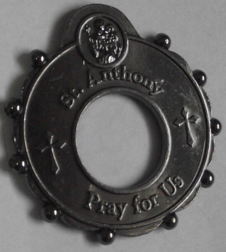 Saint St Anthony relic medal pocket prayer rosary ring patron lost ...
